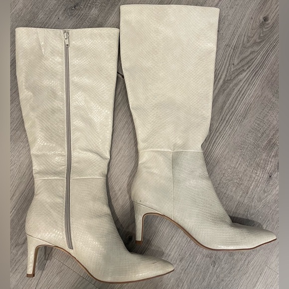 Target | Shoes | Target Cream Knee High Heeled Boots For Women Size 9 ...